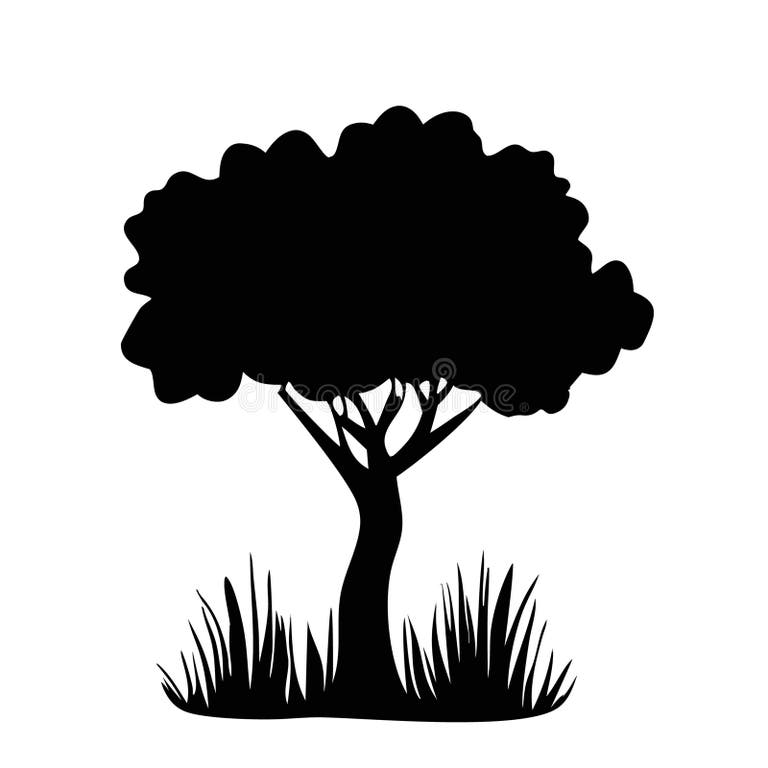 Vector Silhouette Illustration of an Abstract Tree Design Stock ...