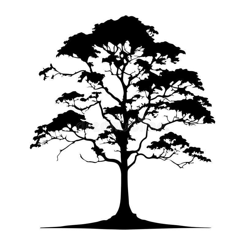 A Silhouette Tree Vector File (Editable). Stock Vector - Illustration ...