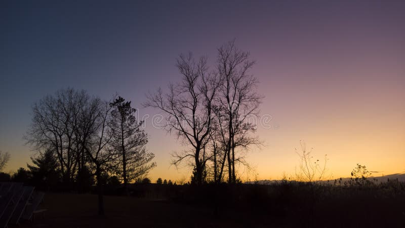 Silhouette of Trees Against Sunset Sky Background Stock Image - Image ...