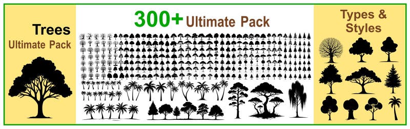 Silhouette Trees Ultimate Pack. 300+ Vector Trees Collection (eps ...