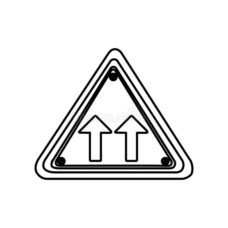 Silhouette Triangle Shape Frame Same Direction Arrow Road Traffic Sign ...
