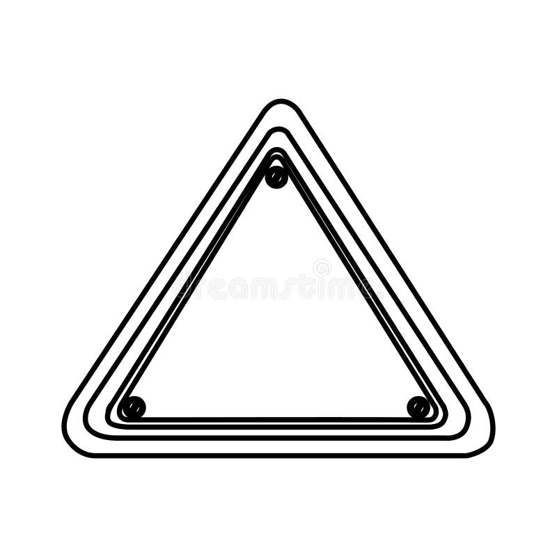 Silhouette Triangle Shape Traffic Sign Icon Stock Illustration ...