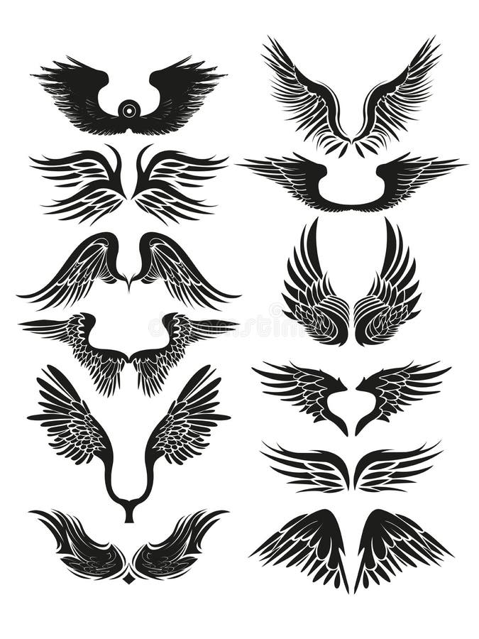 Tribal wings stock vector. Illustration of feather, design - 41316993
