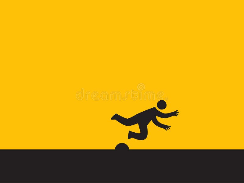 A Silhouette is Tripped Over a Road Bump. Isolated Vector Illustration ...