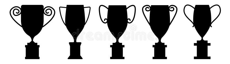 Silhouette Trophy Victory Icon Cup Stock Vector - Illustration of ...