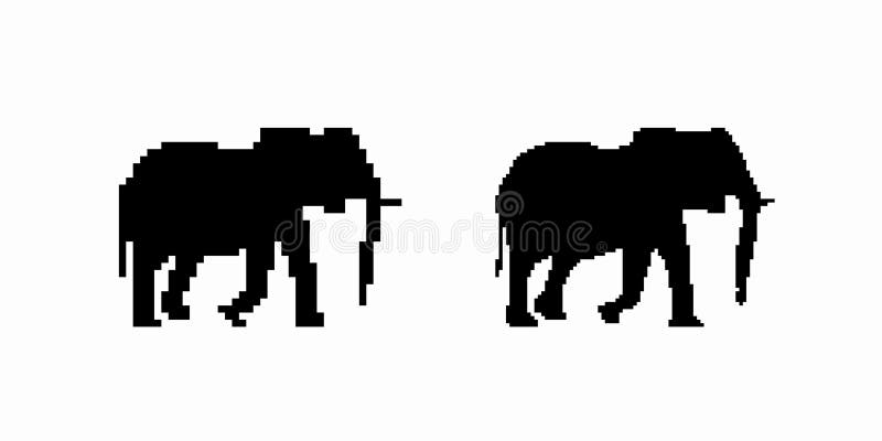 Silhouette of Two Elephants Walking Side by Side with Majestic Trunks ...