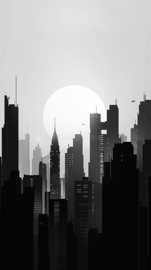 Silhouette of Urban Environments on a Clean, Modern Backdrop. Stock ...