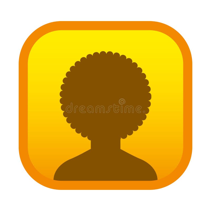 Silhouette User Avatar Square Button Stock Illustration - Illustration ...