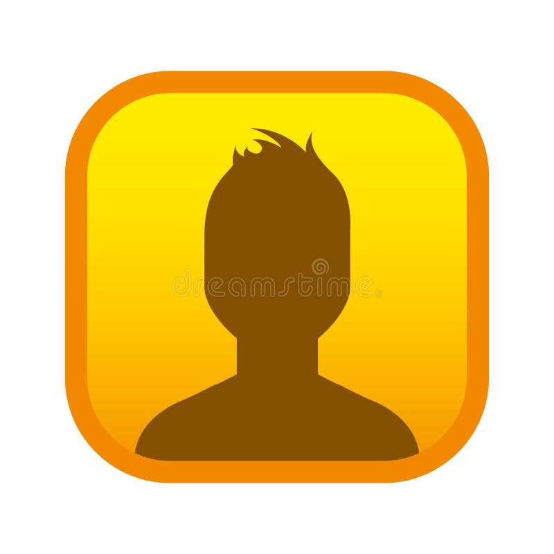 Silhouette User Avatar Square Button Stock Illustration - Illustration ...