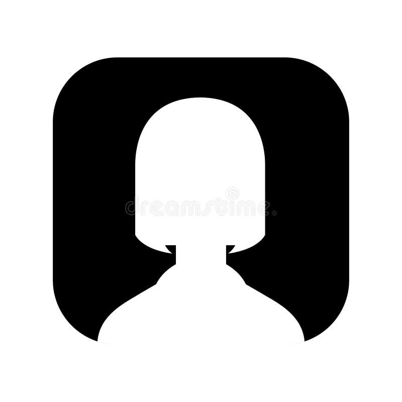 Silhouette User Avatar Square Button Stock Illustration - Illustration ...
