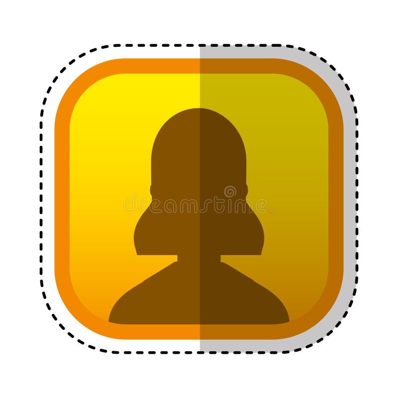 Silhouette User Avatar Square Button Stock Illustration - Illustration ...