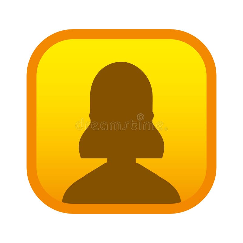 Silhouette User Avatar Square Button Stock Illustration - Illustration ...