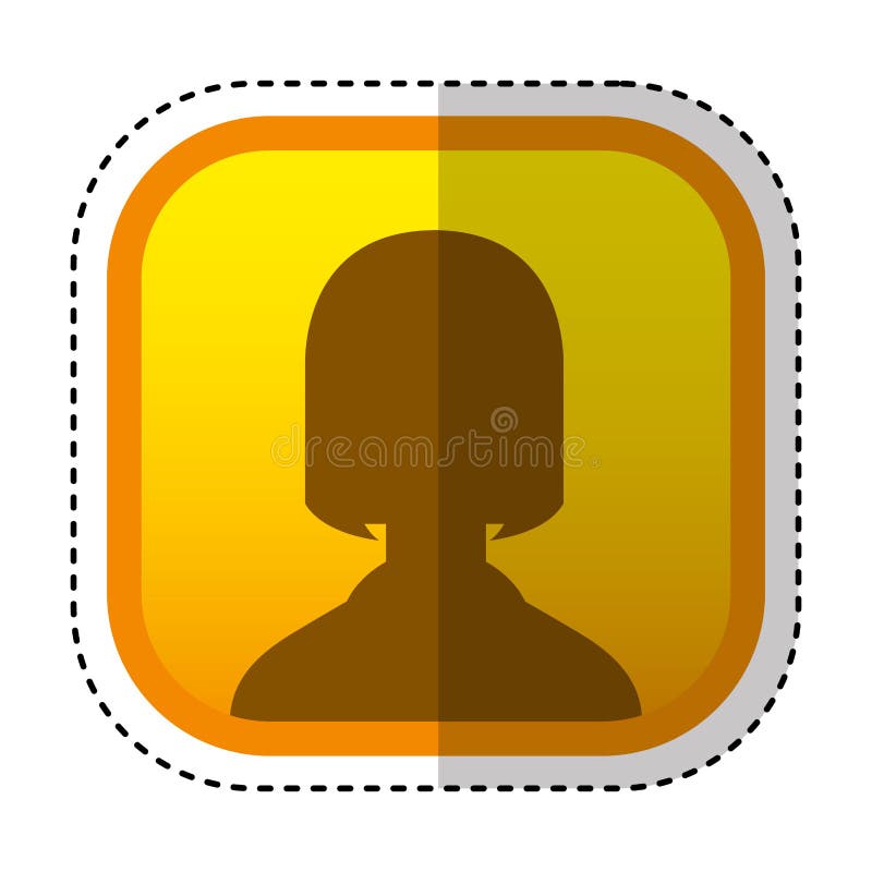 Silhouette User Avatar Square Button Stock Illustration - Illustration ...