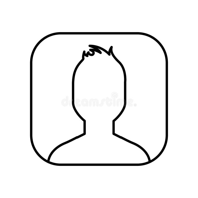 Silhouette User Avatar Square Button Stock Illustration - Illustration ...
