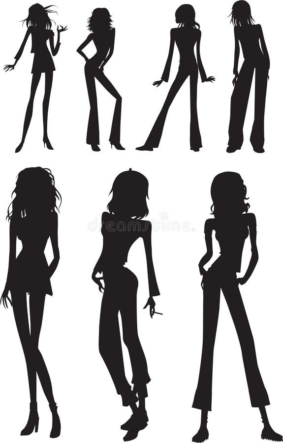 Silhouette with Various Object Stock Vector - Illustration of babe ...