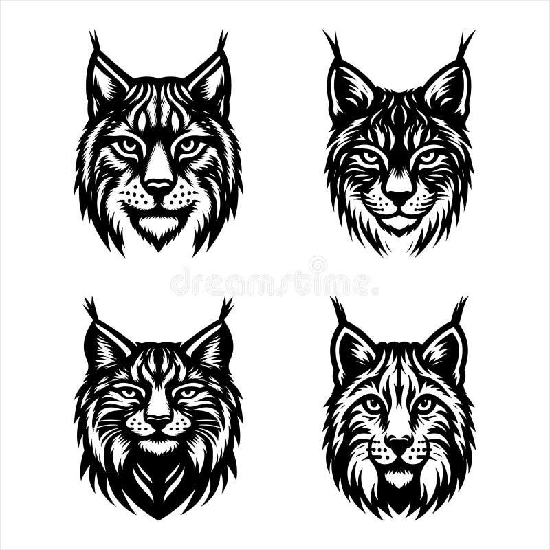 Silhouette Vector Design of a Eurasian Lynx Icon Stock Vector ...
