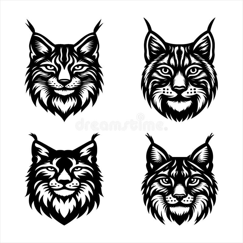 Silhouette Vector Design of a Eurasian Lynx Icon Stock Vector ...