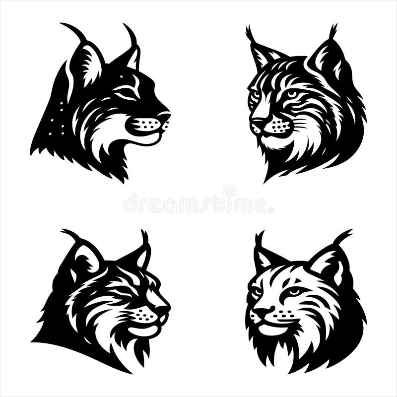 Silhouette Vector Design of a Eurasian Lynx Icon Stock Vector ...
