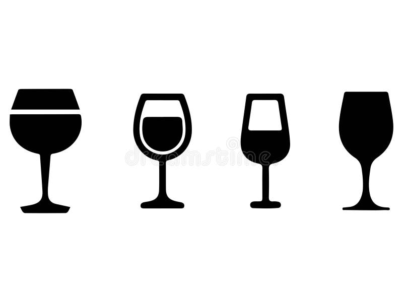 Silhouette Vector Design of Wine Glasses Stock Illustration ...