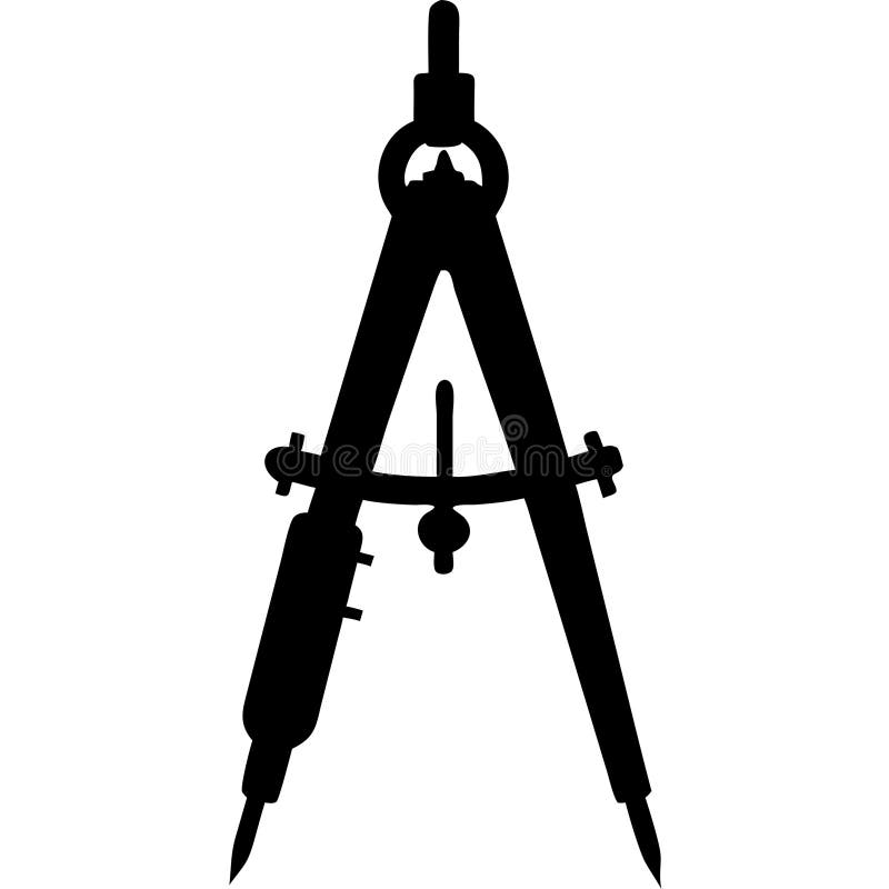 Silhouette Vector of Drafting Compass for Design and Architecture ...