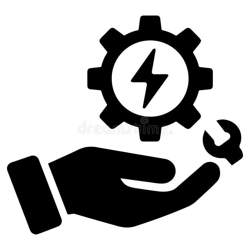 Silhouette Vector of a Hand Holding a Troubleshooting Icon Stock ...