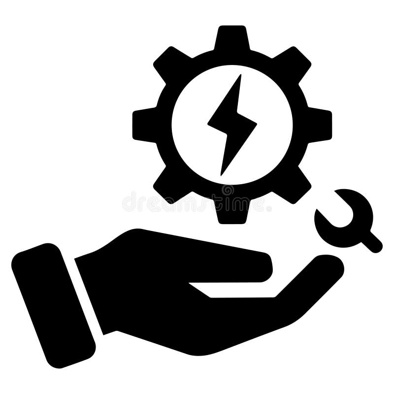 Silhouette Vector of a Hand Holding a Troubleshooting Icon Stock Vector ...