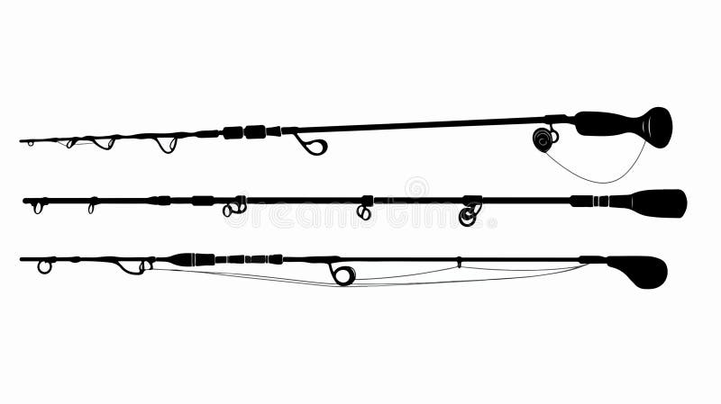 Minimalist Fishing Rod Vector Silhouette for Graphic Designs Stock ...