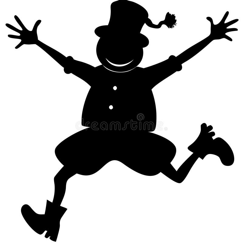 Silhouette Vector of Joyful Jester Jumping for and Creative Projects ...