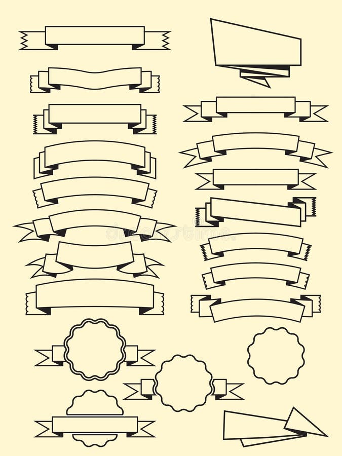 Silhouette Vector Labels and Banners Stock Vector - Illustration of ...