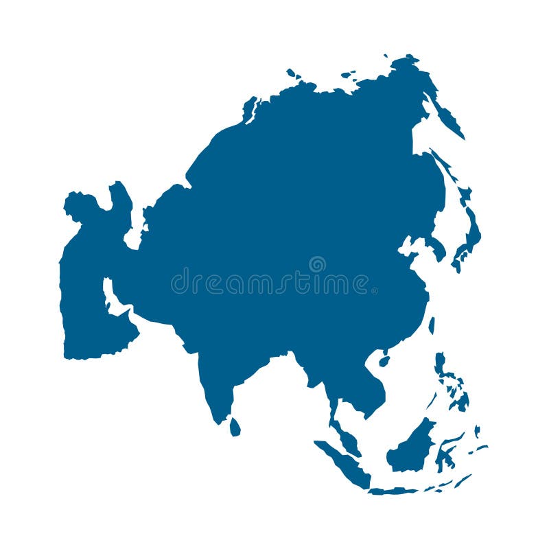 Silhouette Vector Map of Asia Stock Illustration - Illustration of ...