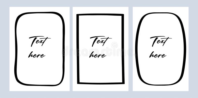 Silhouette of Vertical Border Frames. Set of Simple Elegant Borders ...