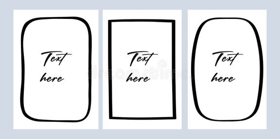 Silhouette of Vertical Border Frames. Set of Simple Elegant Borders ...