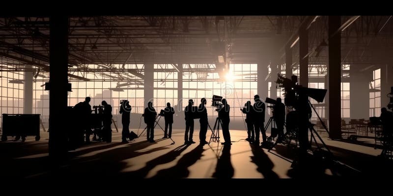 Silhouette of Video Production Team Generative AI Stock Illustration ...