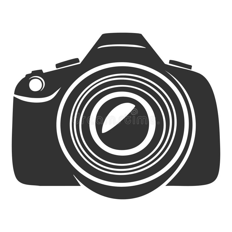 Silhouette of a Vintage Camera Icon with Detailed Lens Illustration ...