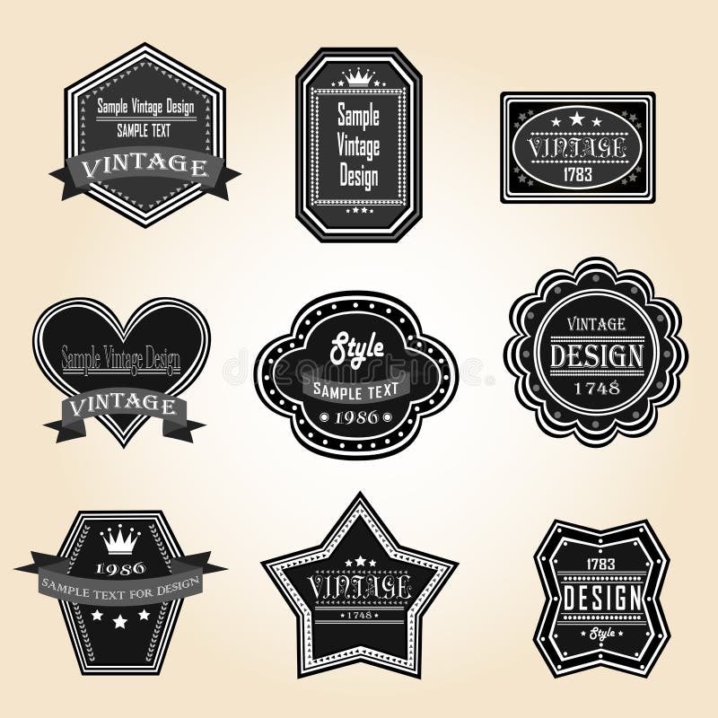 Vintage and Retro Badges Design with Sample Text ( Stock Vector ...