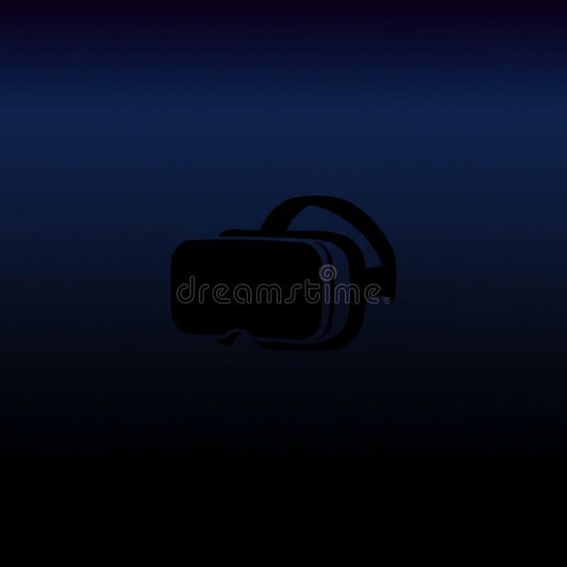 Silhouette of a Virtual Reality Headset in the Center of a Dark ...