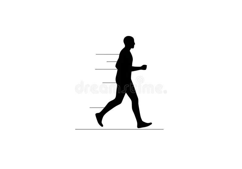 Silhouette of a Walking Person with Dynamic Motion Lines Stock ...