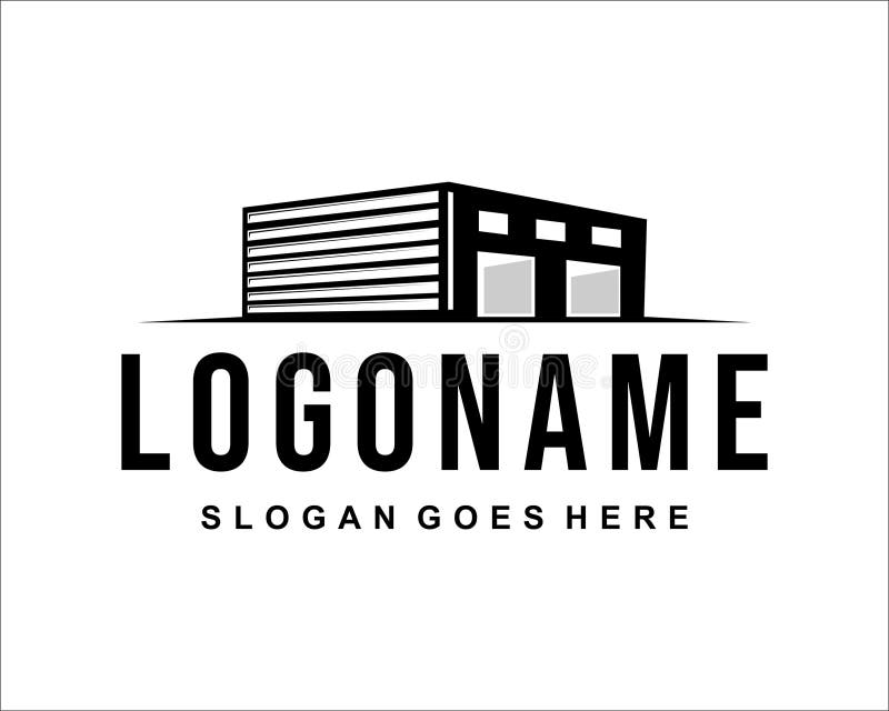 Silhouette Warehouse Factory Industry Logo Vector Illustration Design ...