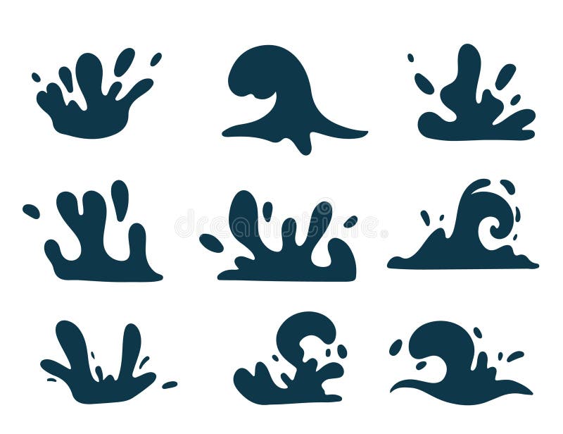 Silhouette Waves Set stock vector. Illustration of flow - 315767843