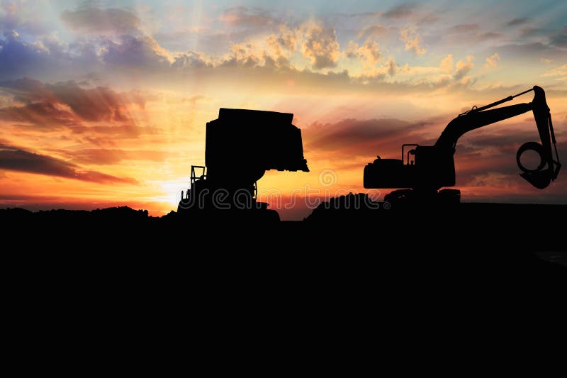 475 Excavator Digging Silhouette Stock Photos - Free & Royalty-Free ...