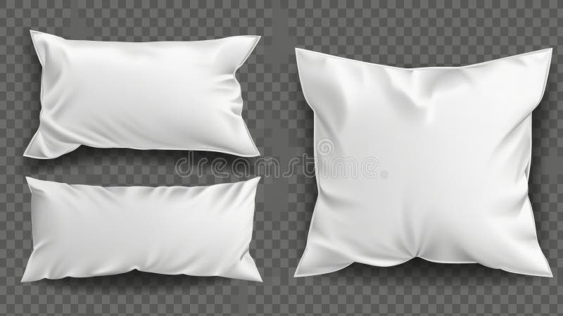 The Silhouette of White Pillows Top and Side View on a Transparent ...