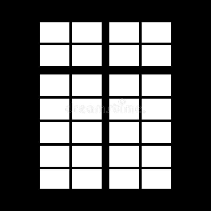 Silhouette of Window on Black Background for 3D Gobo Mask. Stock Vector ...