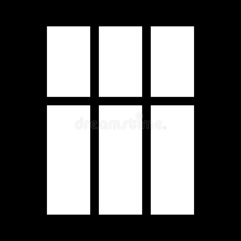 Silhouette of Window of Nine Sections for Light Gobo Mask. Stock Vector ...