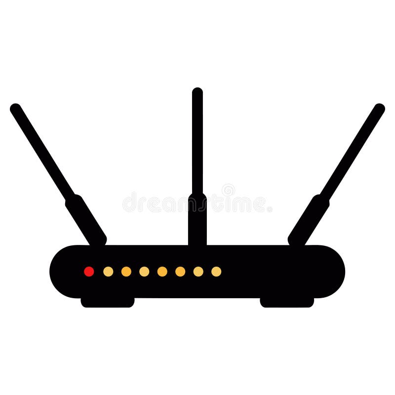 Silhouette of Wireless Router with LED Lights Stock Vector ...