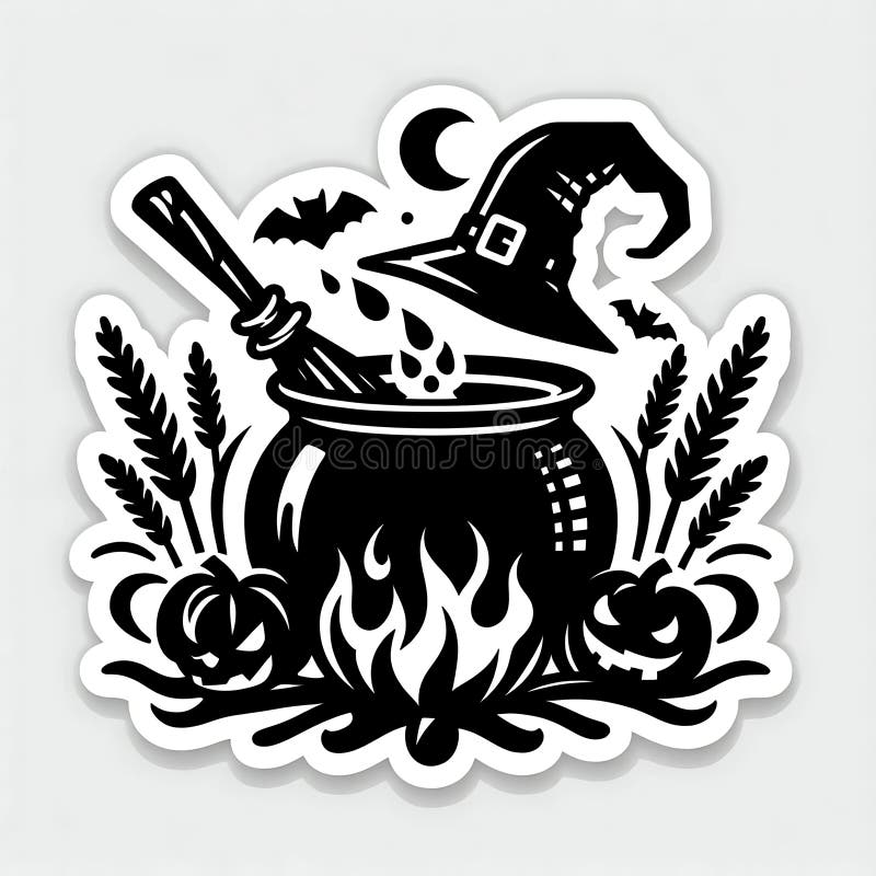 Witch Cauldron Silhouette Stock Illustrations – 2,879 Witch Cauldron ...