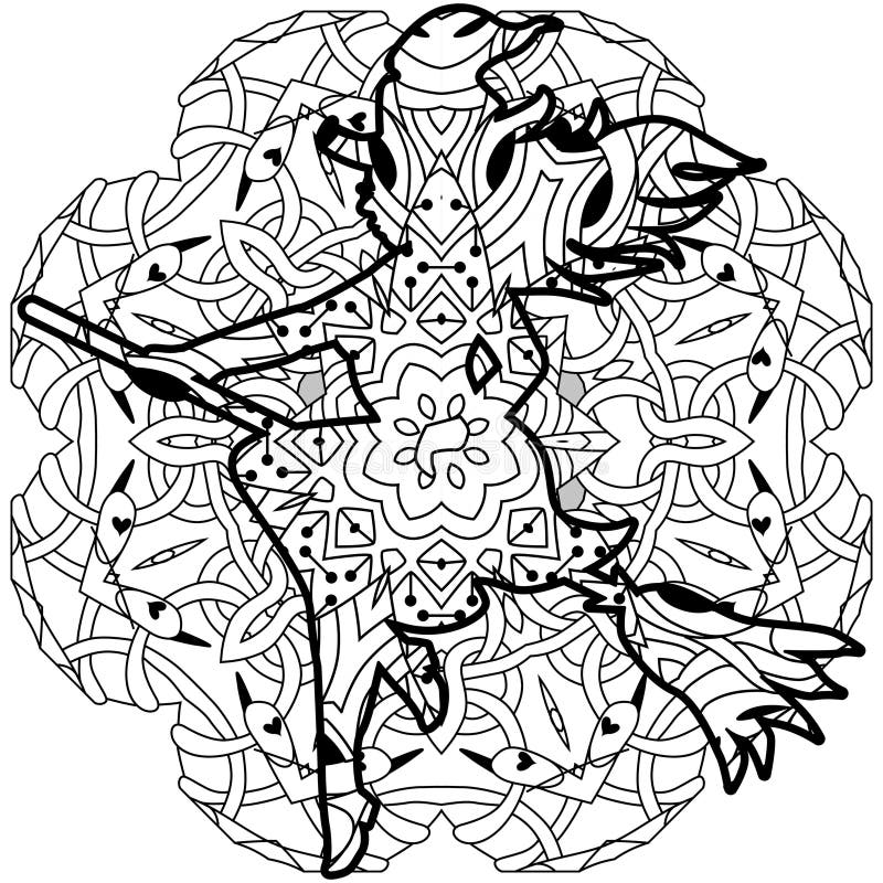 Silhouette of a Witch Decorative with a Pattern. Vector Zentangle ...