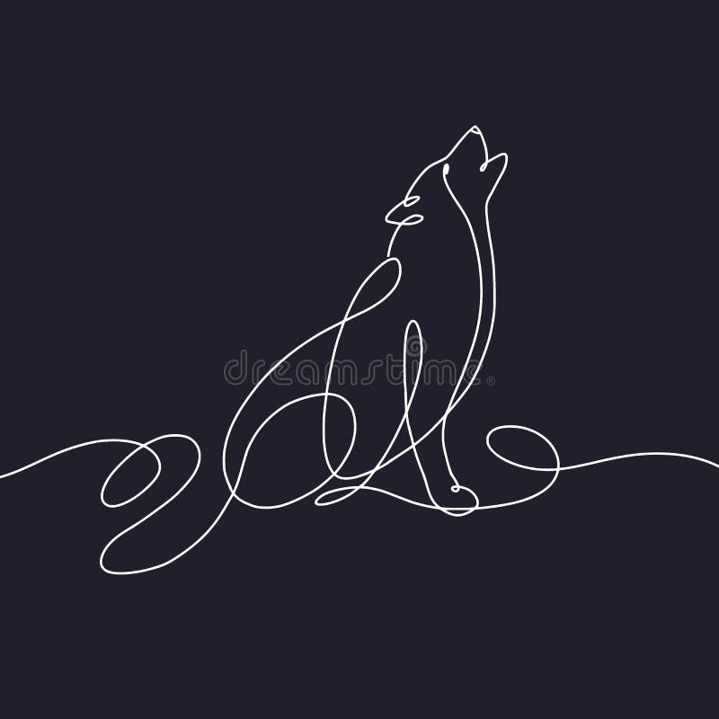 Wolf Continuous Line Stock Illustrations – 208 Wolf Continuous Line ...