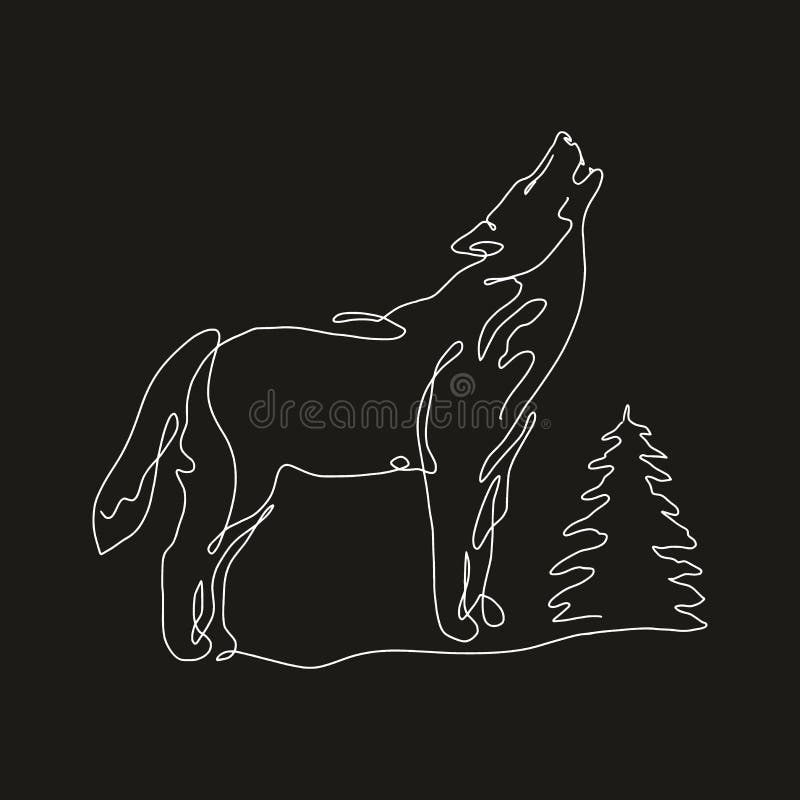 Wolf Continuous Line Stock Illustrations – 213 Wolf Continuous Line ...