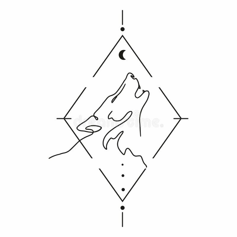 Continuous Line Wolf Stock Illustrations – 146 Continuous Line Wolf ...