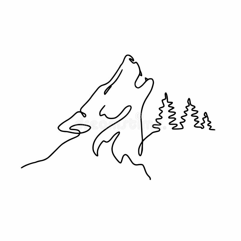 Wolf Continuous Line Stock Illustrations – 259 Wolf Continuous Line ...
